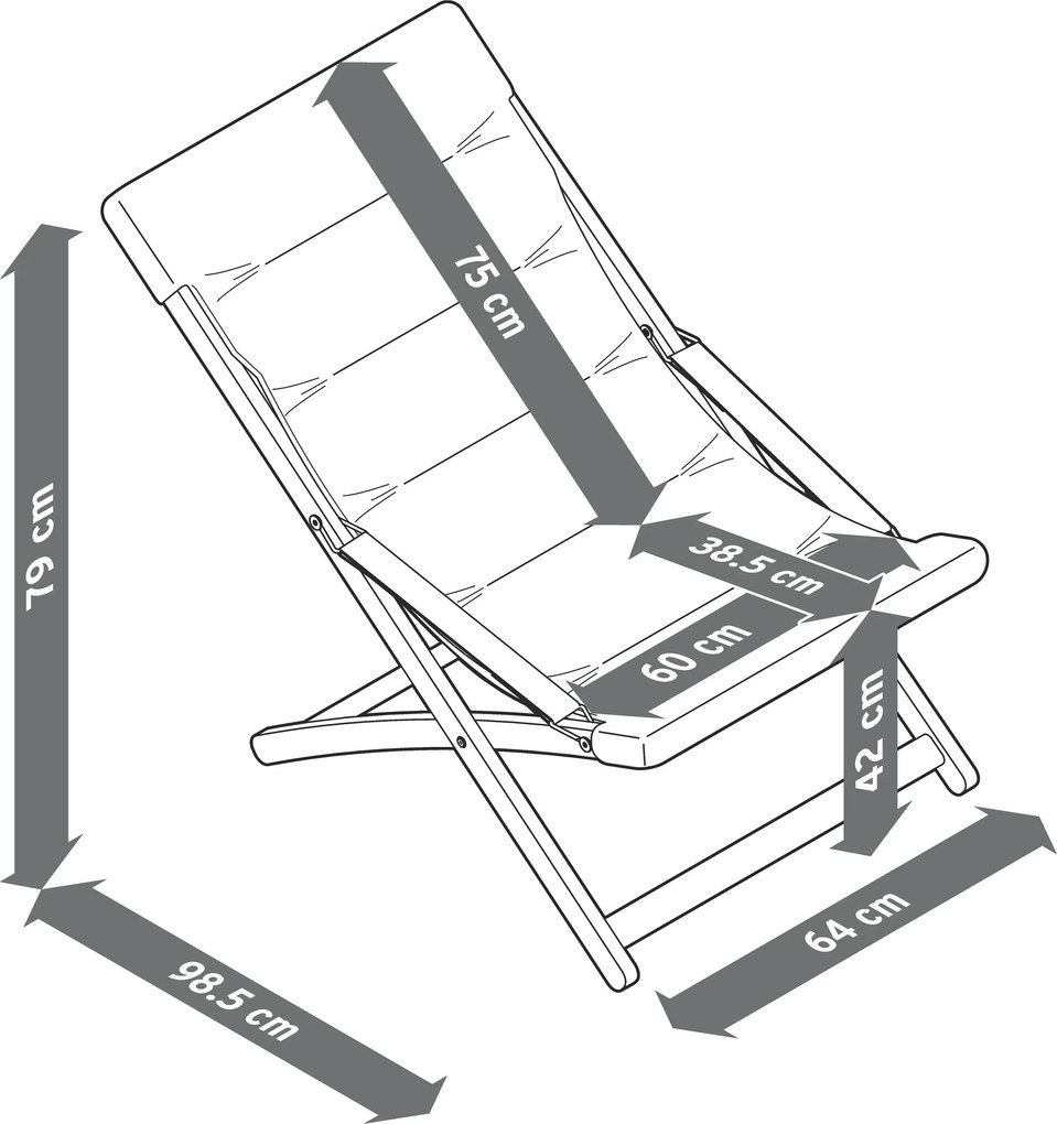 Tchibo - Skládací zahradní křeslo - barva: šedá