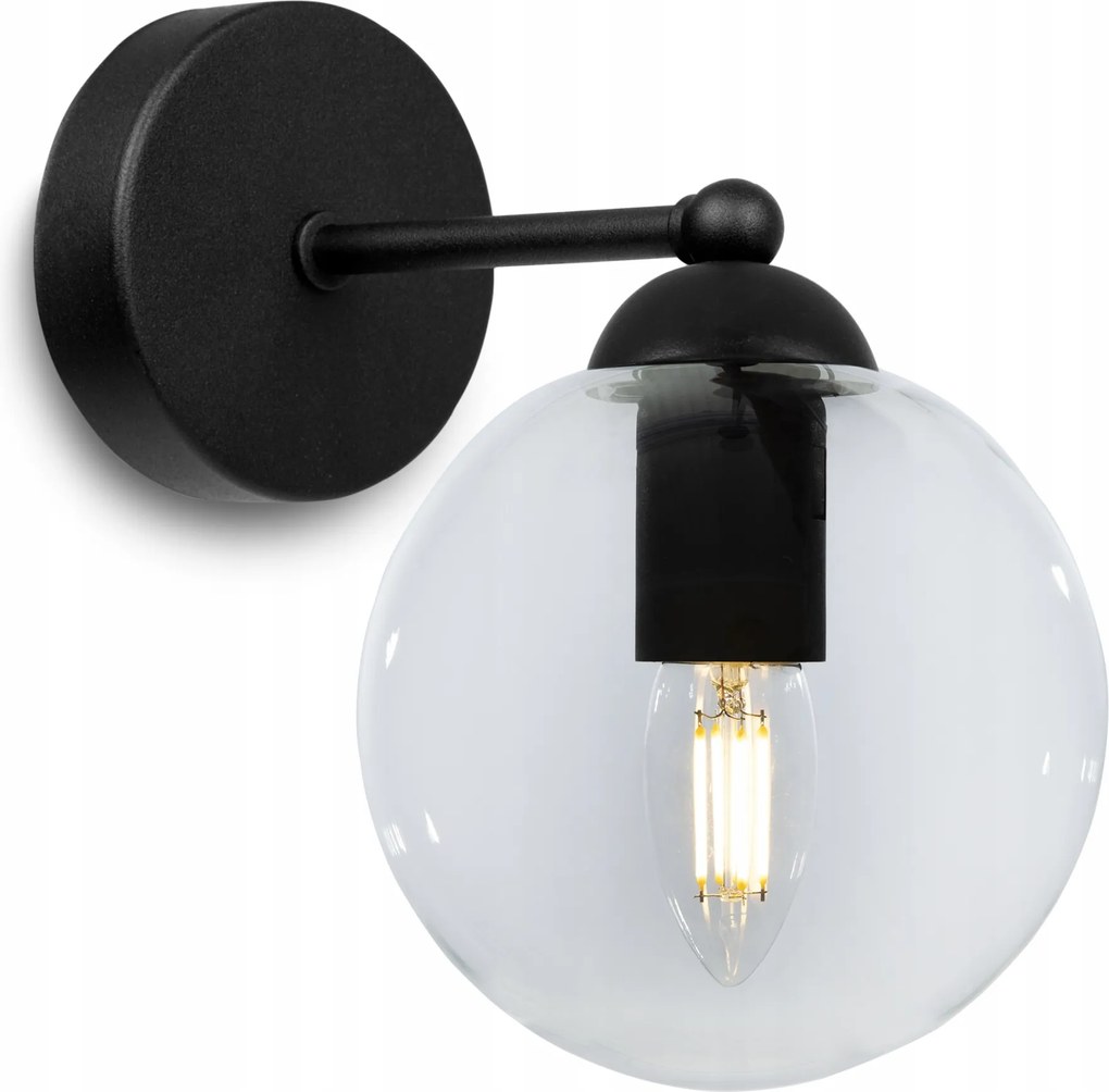 Elegantní Nástěnná Lampa Skleněná Koule Výběr Led