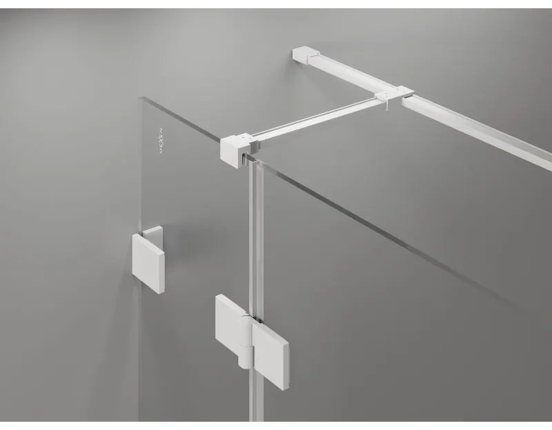Mexen Lunar T, pravostranný výklopný sprchový kout 115 x 80 cm, 8mm čiré sklo, bílý profil, 834T-115-080-20-00-P