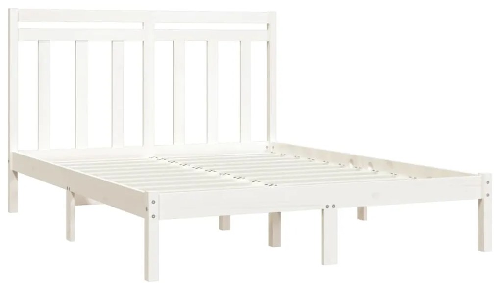 Rám postele bílý masivní dřevo 160 x 200 cm,  3105261