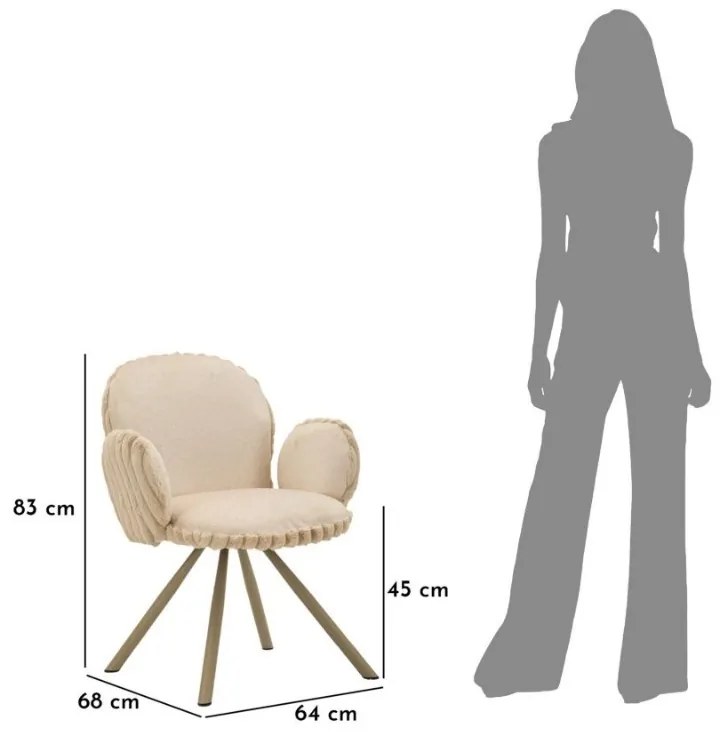 Designová jídelní židle Dargiana krémová