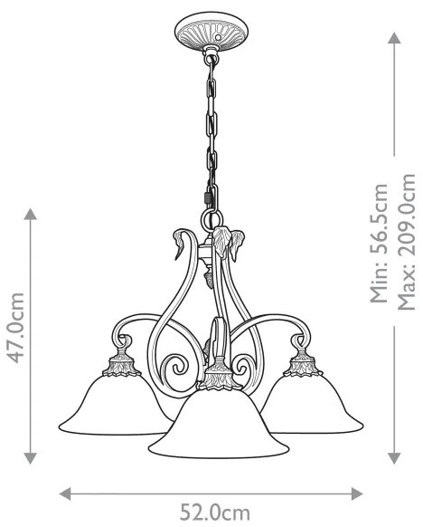 Feiss FE-SONOMAVALLEY3 - Lustr na řetězu SONOMA VALLEY 3xE27/60W/230V