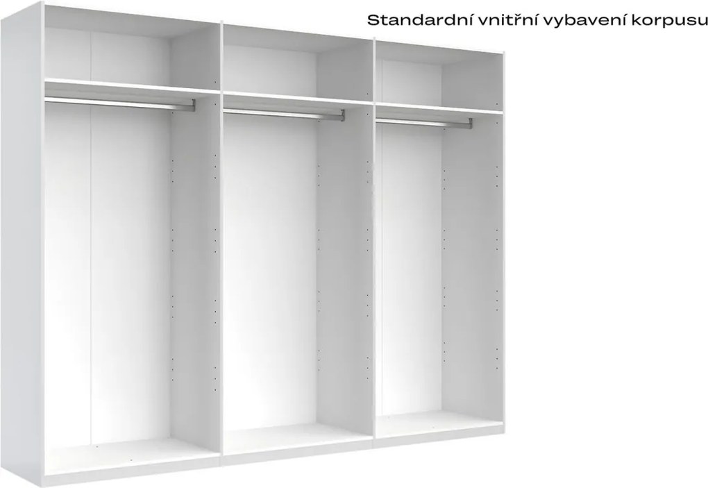 Skříň 6D se zrcadly, série N Lava / dub kraft Luna