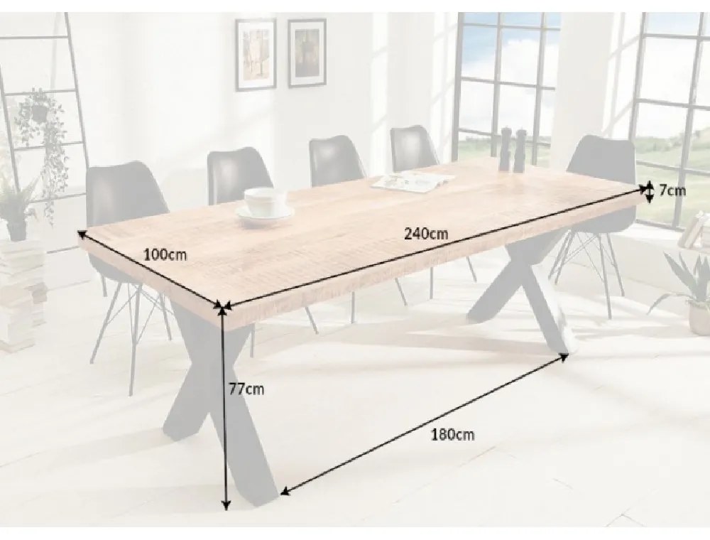 Massive home | Jídelní stůl 240x100 Iron Craft mango 70mm