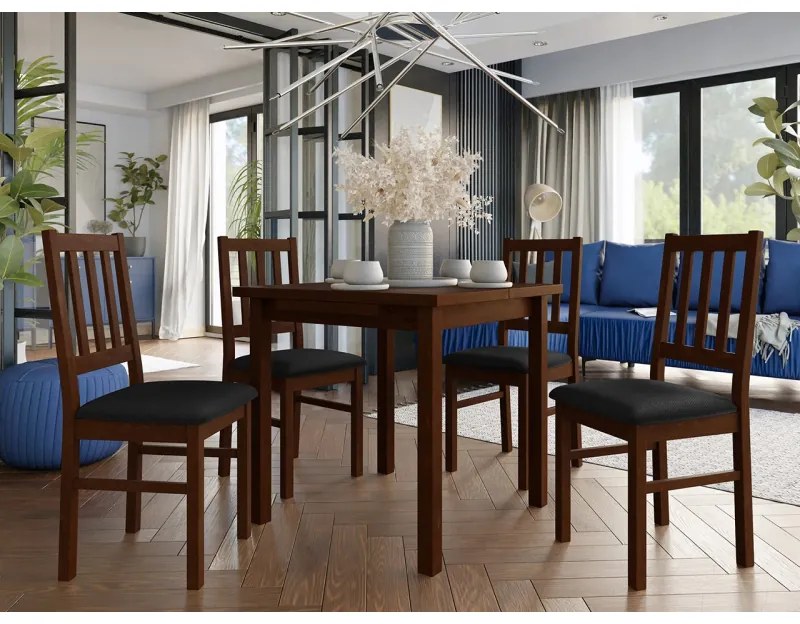 Rozkládací jídelní stůl se 4 židlemi AL08, Barva dřeva: sonoma-L, Potah: Kronos 7