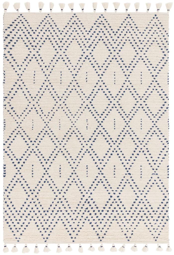Tribeca Design Kusový koberec Livan Cream Blue Diamond Rozměry: 160x230 cm