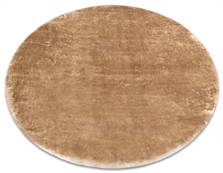 Kulatý koberec Shaggy LAPIN slonová kost / hnědý Rozměr: průměr 100 cm