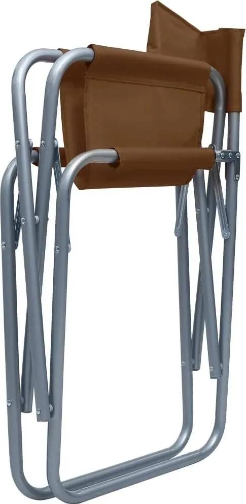 vidaXL Režisérské židle 2 ks ocel [47921] Barva: Hnědá