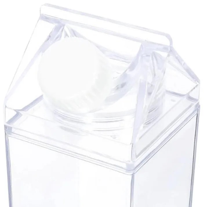Plastová průhledná láhev ve tvaru kartonového boxu Fresh Milk – 1000 ml