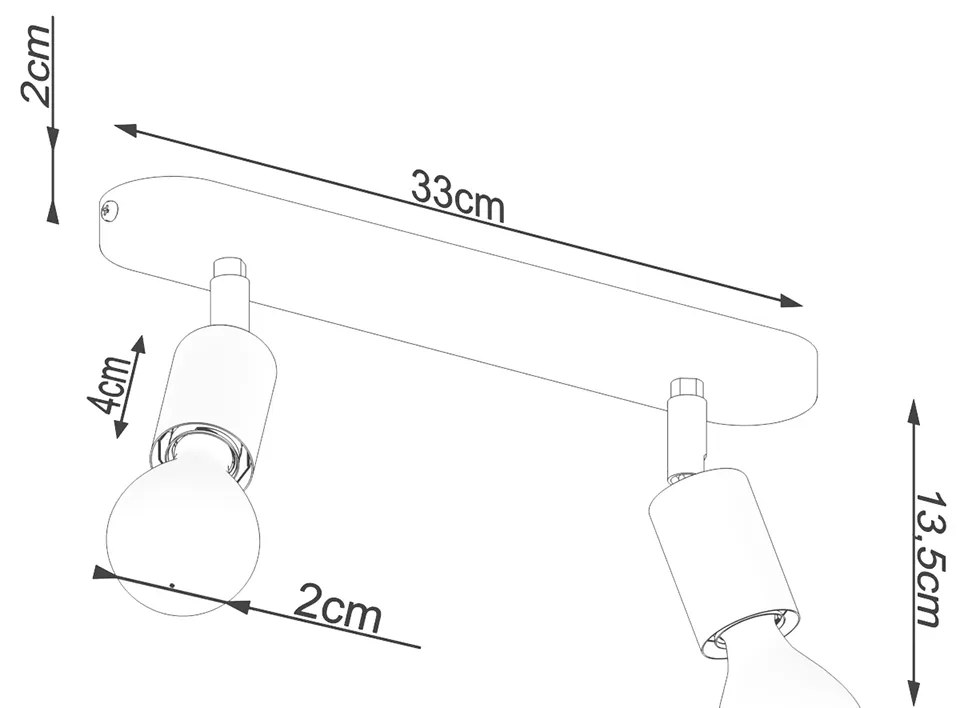 Sollux Lighting Stropní svítidlo FORNES 2 Černá