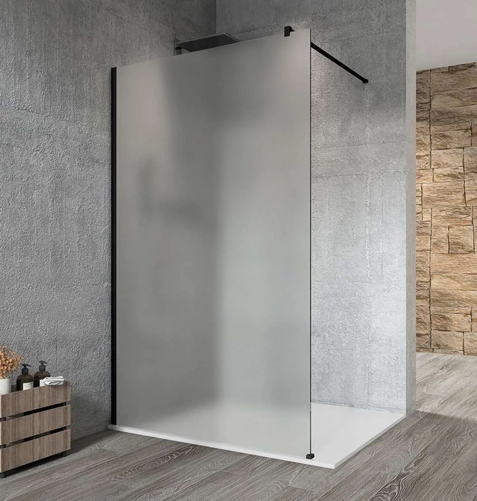 Gelco Vario - Sprchová stěna Walk-In, 80x200 cm, Coated glass, matná černá/matné sklo GX1480GX1014