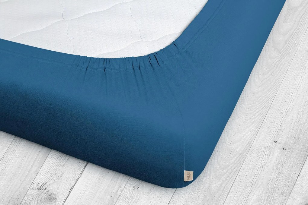 Jersey prostěradlo petrolejově modré na výšku matrace do 20 cm Velikost: 220 x 200