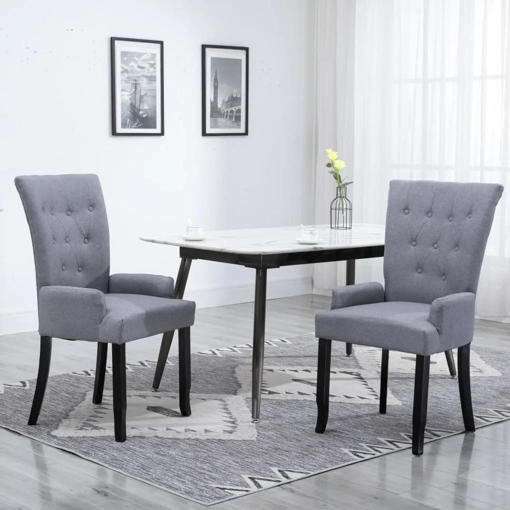 vidaXL Jídelní židle s područkami 2 ks textil [276911] Barva: Tmavě šedá
