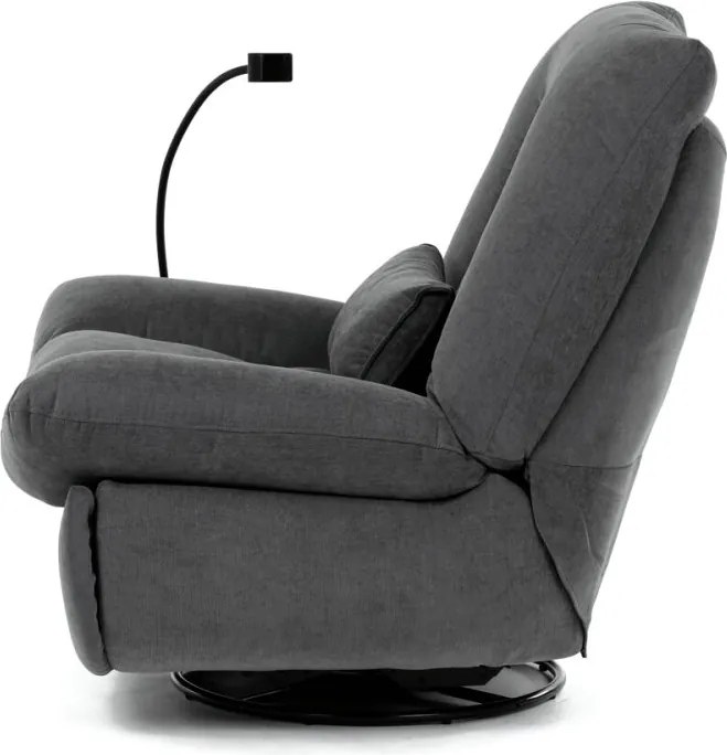 Polohovací křeslo TV-7081 GREY2, elektrické zabudované ovládání, látka, šedá (118 x 112) cm