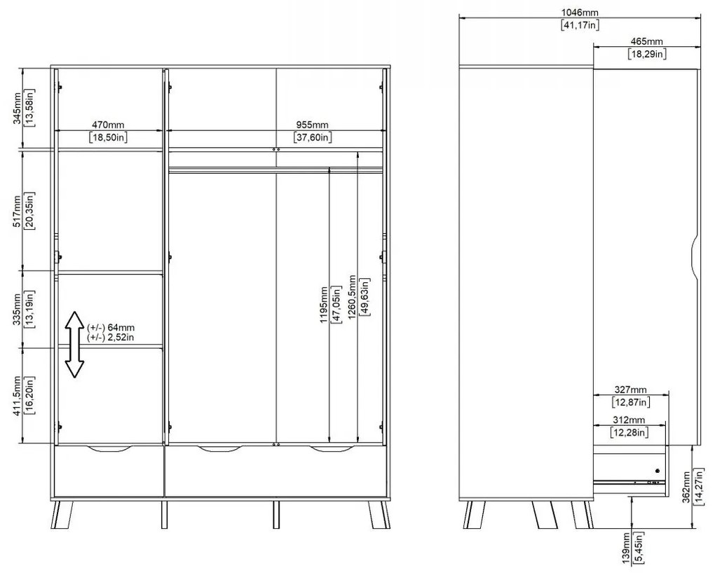 Tvilum Šatní skříň Iker 709 jackson hickory/bílá