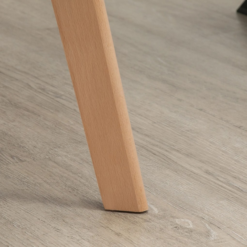 HOMCOM Sada 2 ergonomických kuchyňských židlí s prodlouženými područkami a opěradlem, nosnost do 120 kg, polyester a dřevo, černá 54x57x80 cm