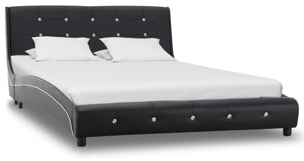 280318 vidaXL Rám postele černý umělá kůže 120 x 200 cm
