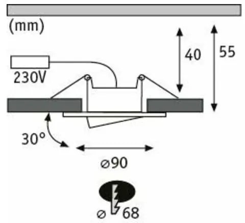 Paulmann 99991 - SADA 3xLED/6W IP65 Koupelnové podhledové svítidlo CALLA 230V