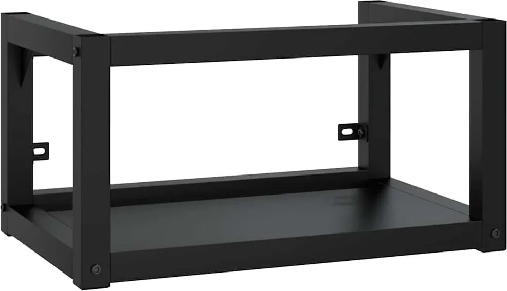 Koupelnový rám s vestavěným umyvadlem černý železo 3101383
