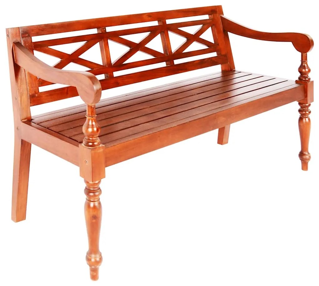 Lavice Batavia 123 cm masivní mahagon tmavě hnědá 337079