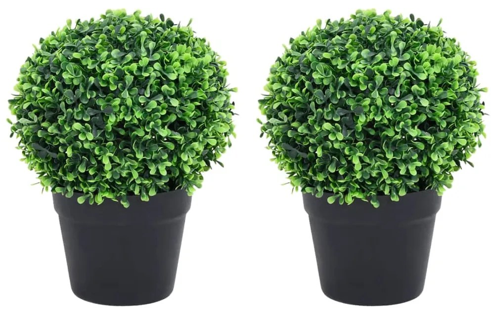 Umělé zimostrázy ve tvaru koule 2 ks s květináči zelené 27 cm 336520