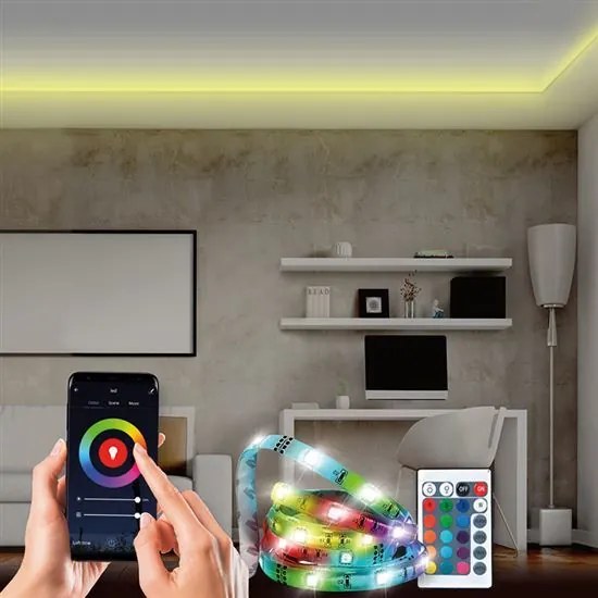 SOLIGHT Wifi Smart LED světelný pásek, RGB+CCT, 5m, adaptér, dálkový ovladač