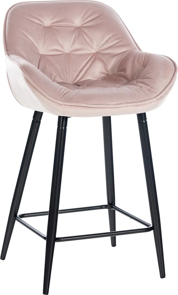 Barová židle Gibson samet – růžová