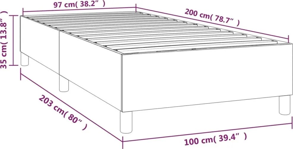 vidaXL Box spring postel 100 x 200 cm umělá kůže [3121030] Barva: Šedá