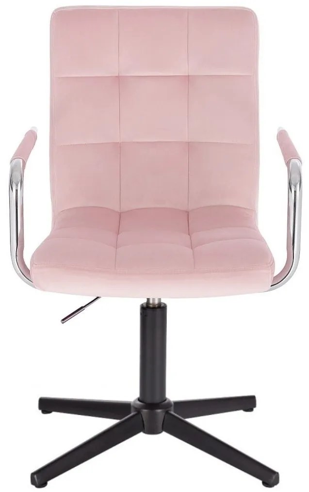 LuxuryForm DESIGN Otočná židle VERONA VELUR na černém kříži - růžová