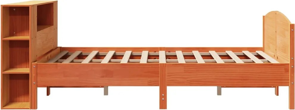 Postel s knihovnou bez matrace 135 x 190 cm masivní borovice 3323076