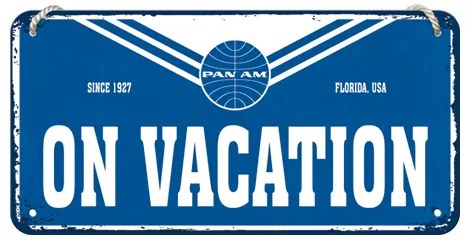 Postershop Závesná cedule: Pan Am (On Vacation) - 10x20 cm
