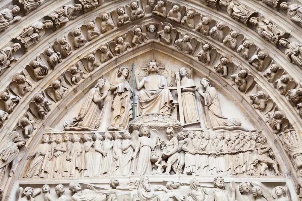 DIMEX | Samolepicí vliesová fototapeta na zeď Notre-Dame IV. MA-5-1171 | 375 x 250 cm | béžová