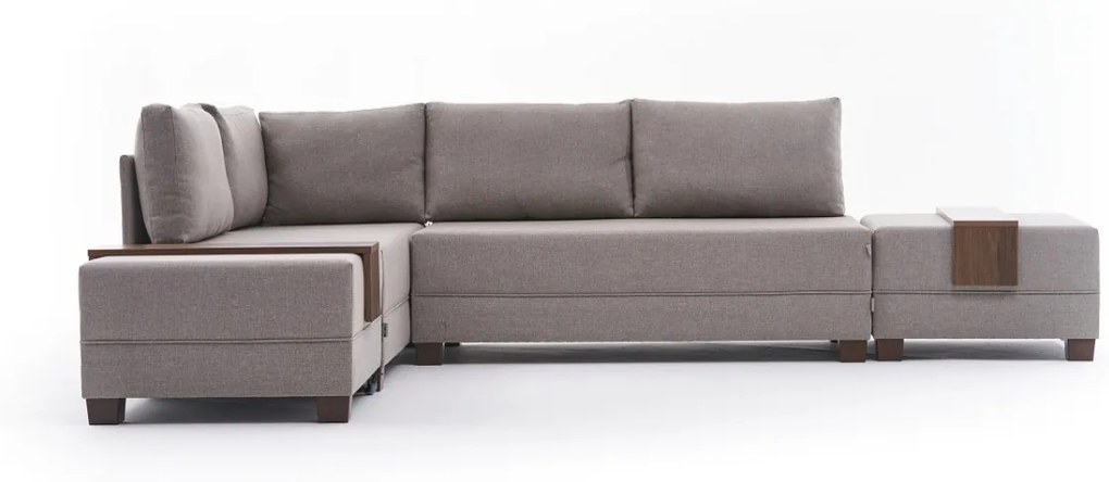 Designová rohová sedačka Ramesha 280 cm krémová - levá - otevřené balení