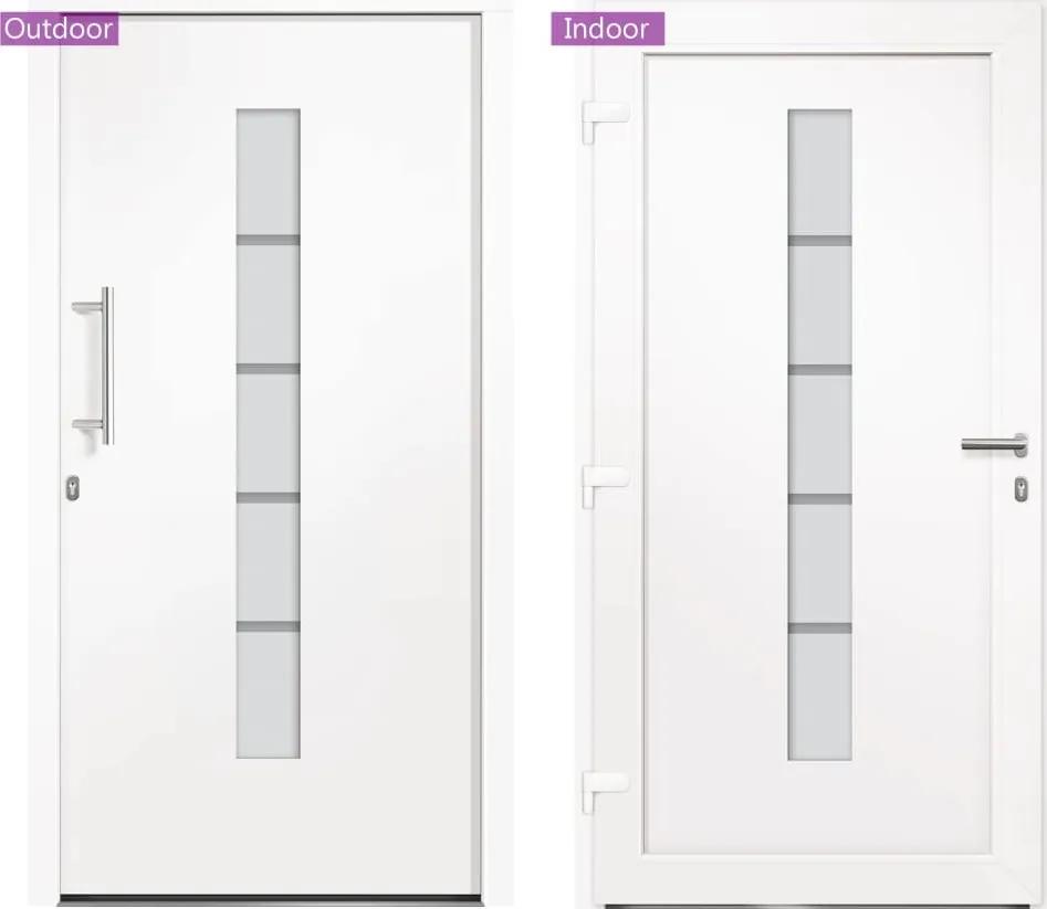 vidaXL Vchodové dveře hliník a PVC 100 x 200 cm [3056809] Barva: Bílá