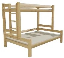 Vomaks Patrová postel s rozšířeným spodním lůžkem 8X8 6B 80/120 x 200 cm moření dub vlevo (vyobrazeno)