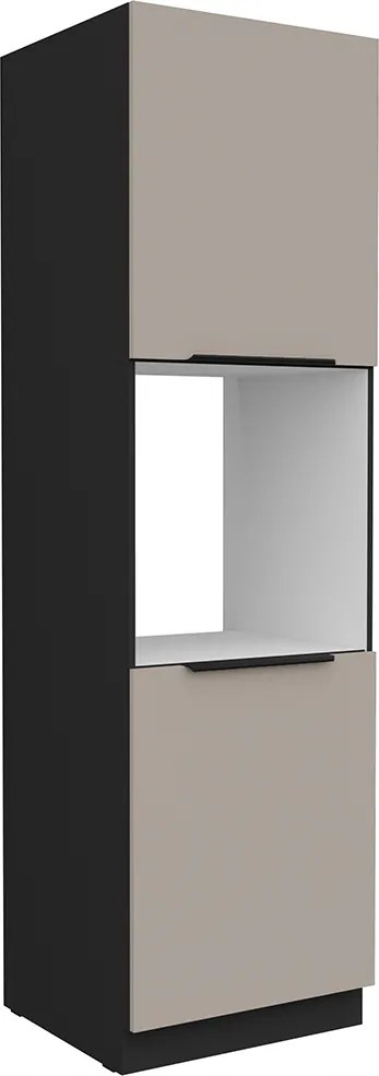 ARIA cb | vysoká skříňka 60 DP-210 2F na vestavnou troubu | 60 cm | ANTI FINGERPRINT povrch | černá/béžová