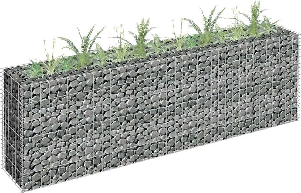 Gabionový vyvýšený záhon pozinkovaná ocel 180 x 30 x 60 cm 145634