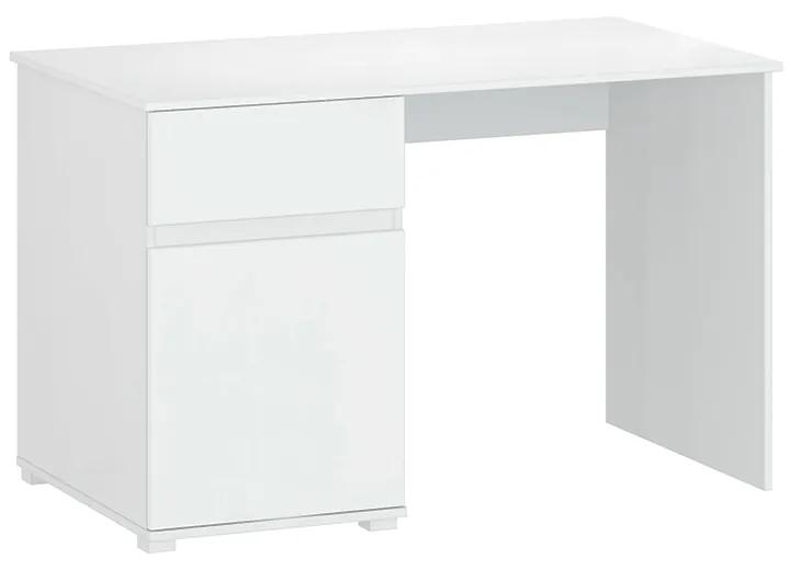 TEMPO PC stůl 1D1S / 120, bílý lesk, LINDY