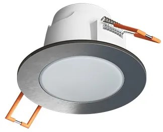 PANLUX Pevný LED podhled SPOTLIGHT IP65 ROUND bodovka, stříbrná broušená - teplá