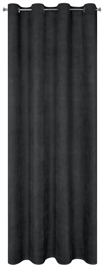ZATEMŇOVACÍ ZÁVĚS NA KROUŽCÍCH MILO 140X250 CM ČERNÁ