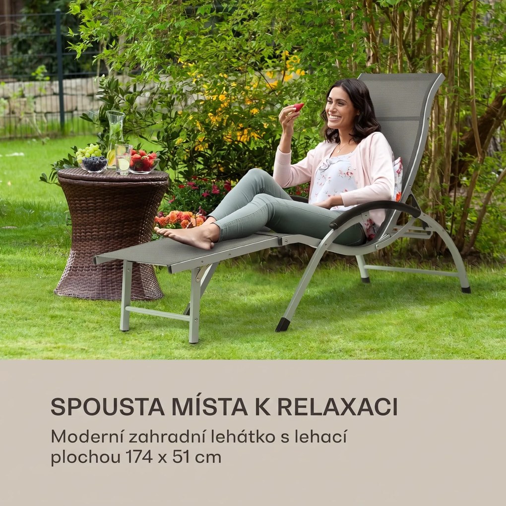 Blumfeldt Sunnyvale, lehátko s podnožkou, hliník, 4 úrovně