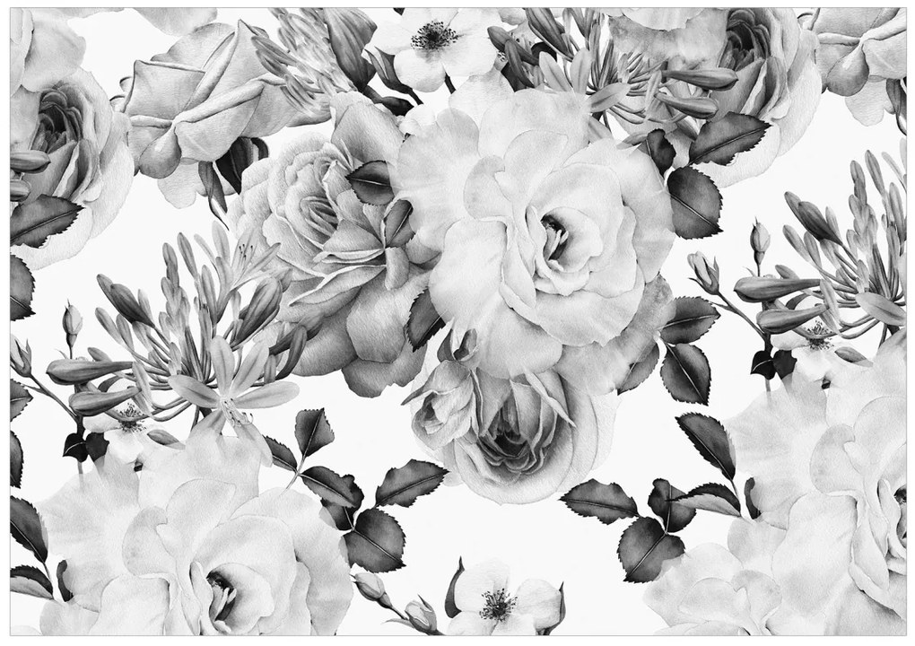 Fototapeta - Sentimental Garden (Black and White)