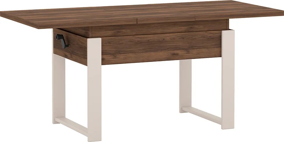 Rozkládací polohovací konferenční stolek HOGO 3v1 | 120-157x62,5-74,5x67 cm | síla horní desky 32 mm | ořech/nohy kašmír