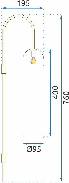 Toolight - Skleněná nástěnná lampa APP664-1W, zlatá, OSW-04660