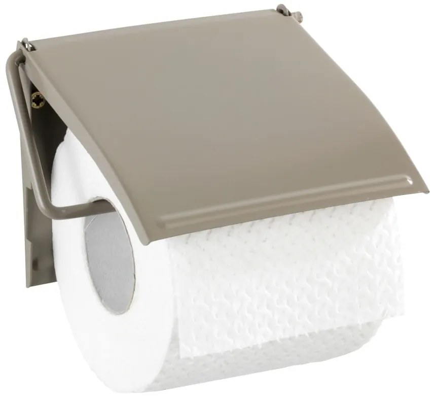 Hnědobéžový nástěnný držák na toaletní papír Wenko Cover