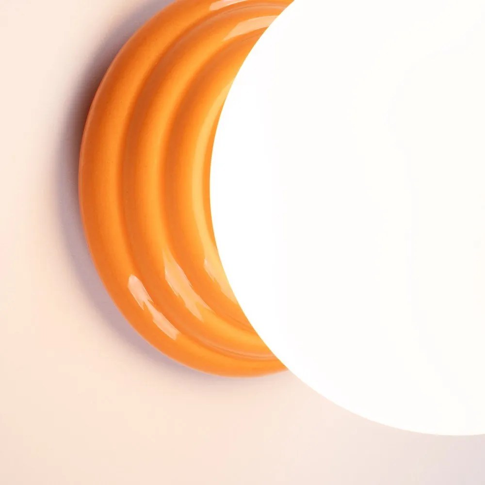 Oranžové keramické nástěnné svítidlo ø 12 cm Farsa – Sollux