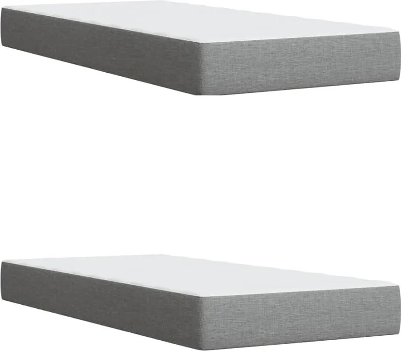 Box spring postel s matrací světle šedá 200 x 200 cm textil 3290609