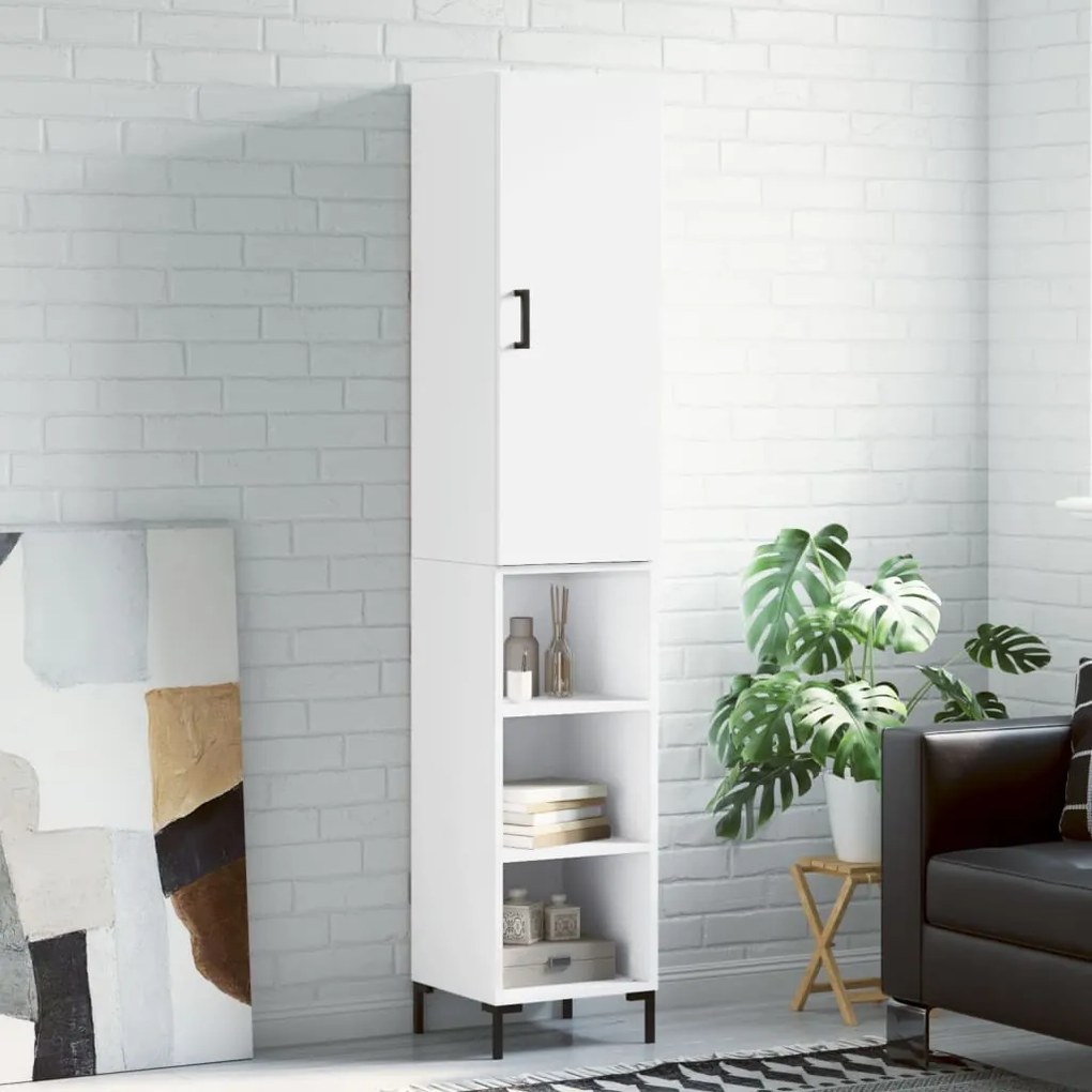 Skříň highboard bílá 34,5 x 34 x 180 cm kompozitní dřevo