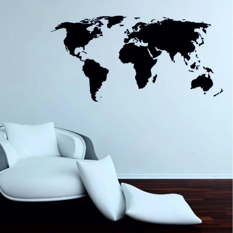 Samolepka na zeď - Mapa světa (120x60 cm) - Sablo.cz