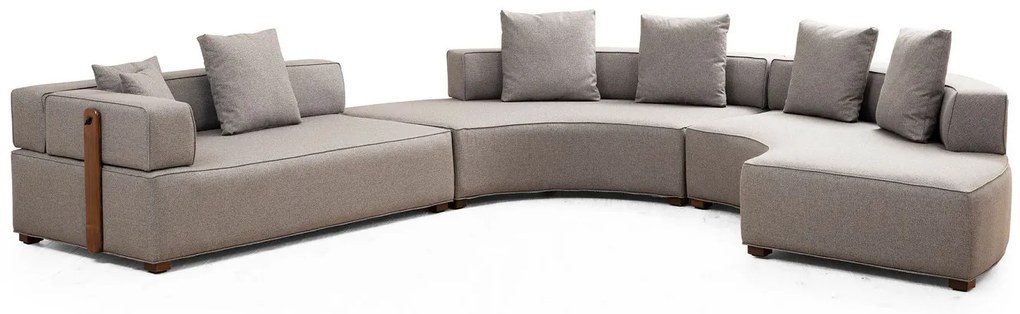 Designová rohová sedačka Galatea 360 cm šedá - pravá